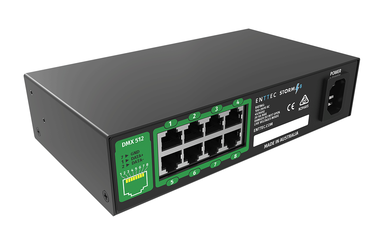Compact and powerful 8-port ethernet DMX converter | ENTTEC : ENTTEC